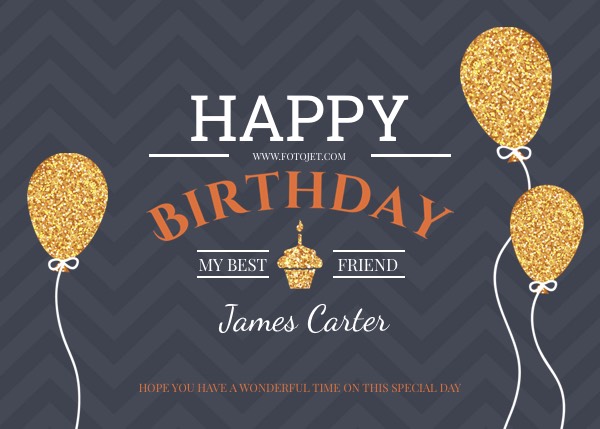 Happy Birthday Greeting Card For Friend Template FotoJet