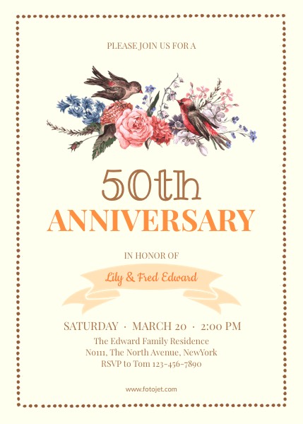 50th Anniversary Invitation Template Flyer Template