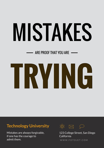 College Motivational Quote Poster Template Template FotoJet