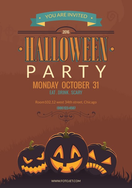Halloween Party Poster Template Template FotoJet