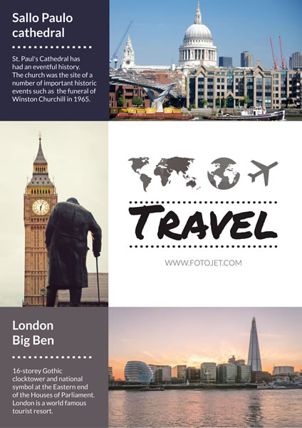 London Attractions Travel Poster Template Template FotoJet